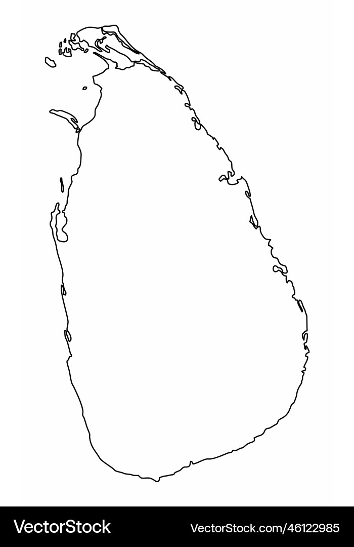 Sri lanka outline map Royalty Free Vector Image
