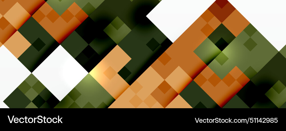 Symmetrical geometric pattern of green and orange Vector Image