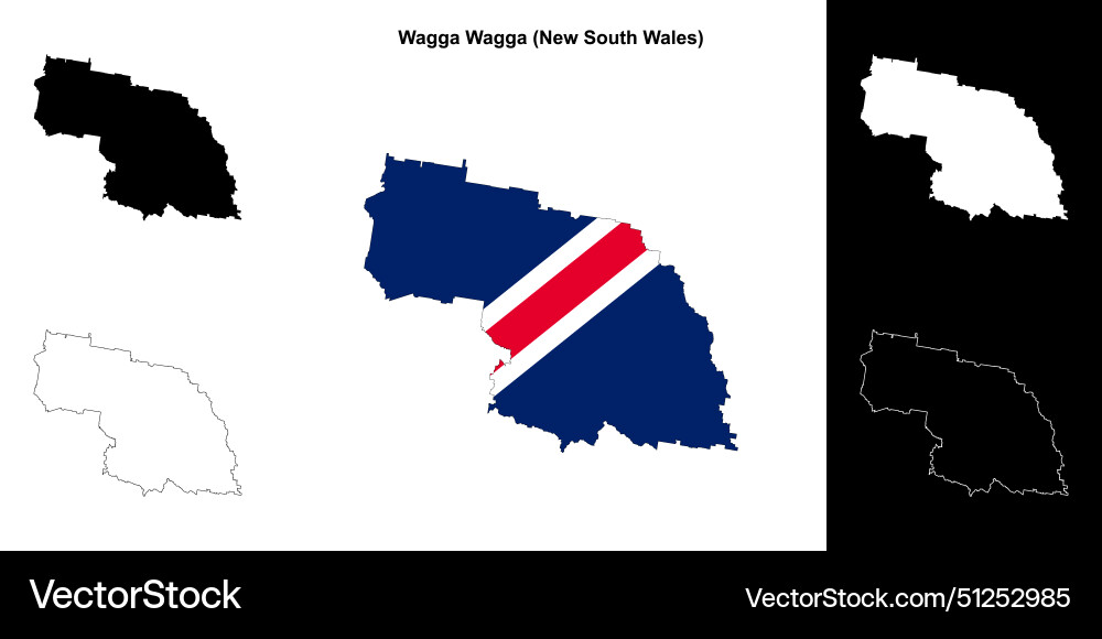 Wagga wagga outline map Royalty Free Vector Image