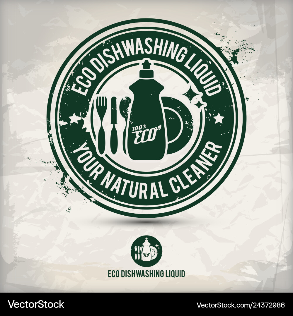 Alternative eco friendly dishwashing liquid stamp Vector Image