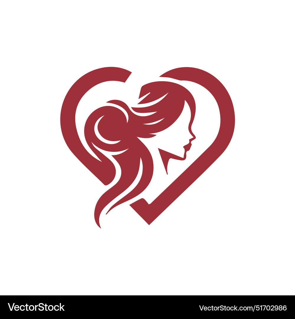 Beautiful girl logo Royalty Free Vector Image - VectorStock