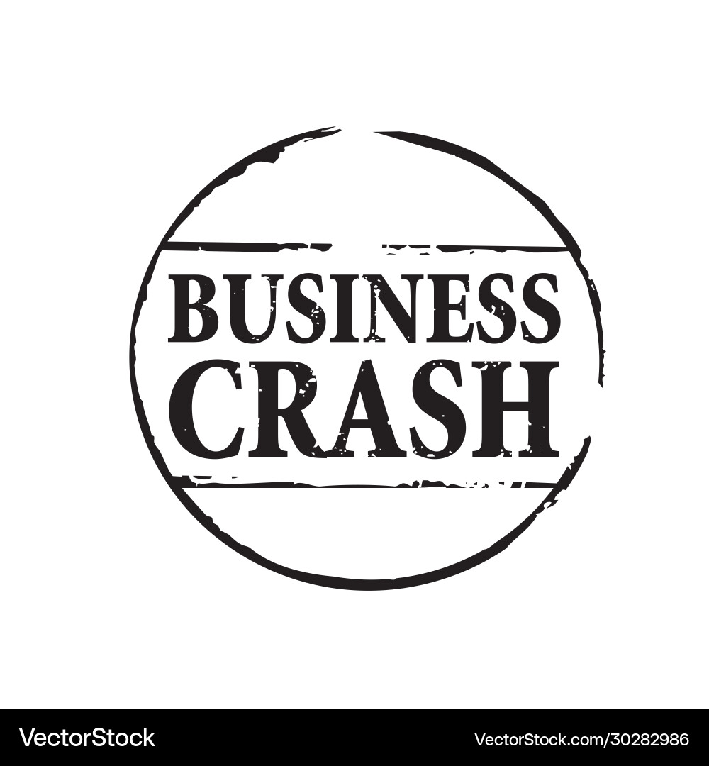 Black stamp and business crash Royalty Free Vector Image