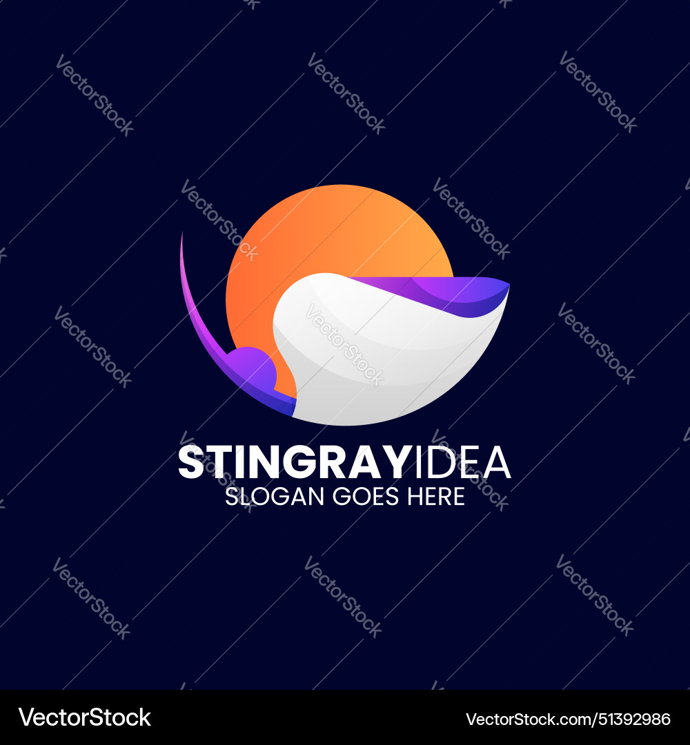 Logo stingray gradient colorful style Royalty Free Vector