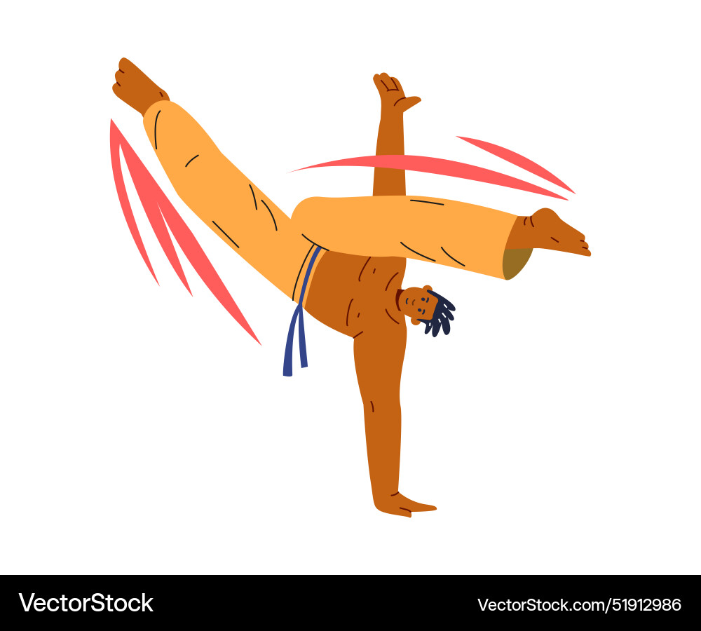 Martial arts dance fight on a bright scene Vector Image