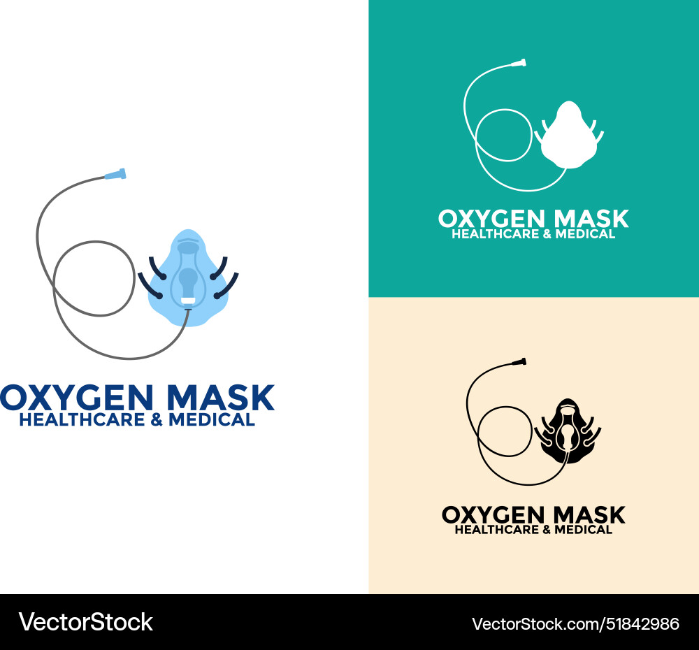Medical oxygen mask logo icon Royalty Free Vector Image