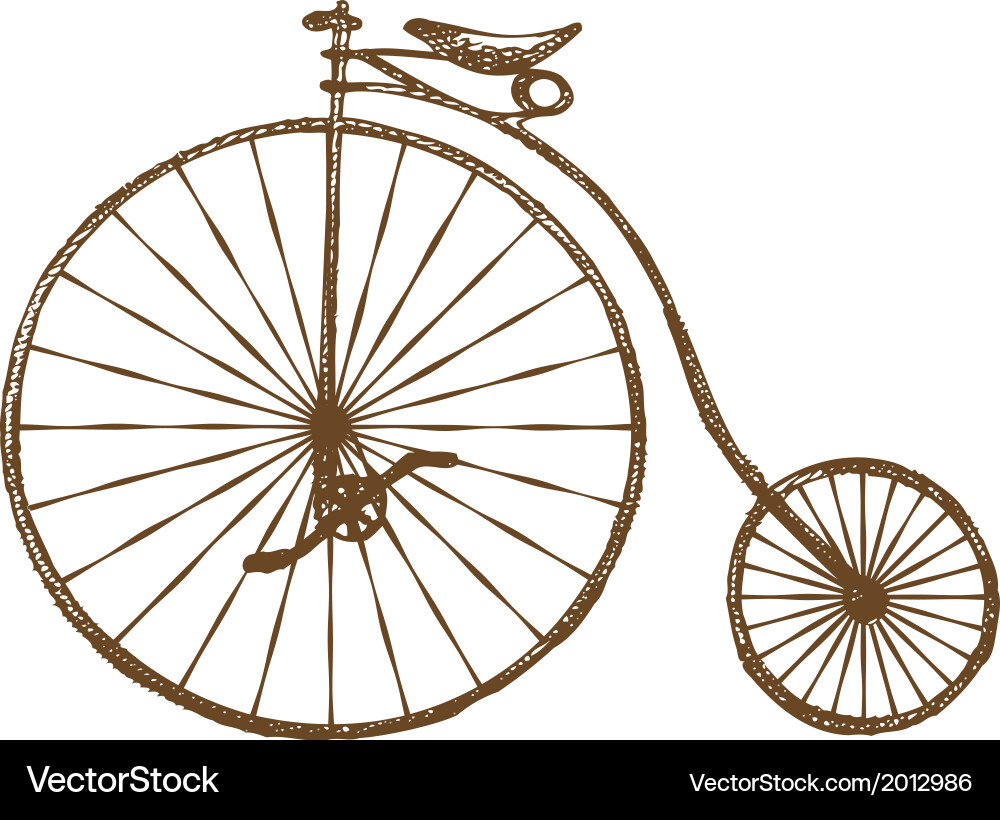 Old fashioned bicycle Royalty Free Vector Image