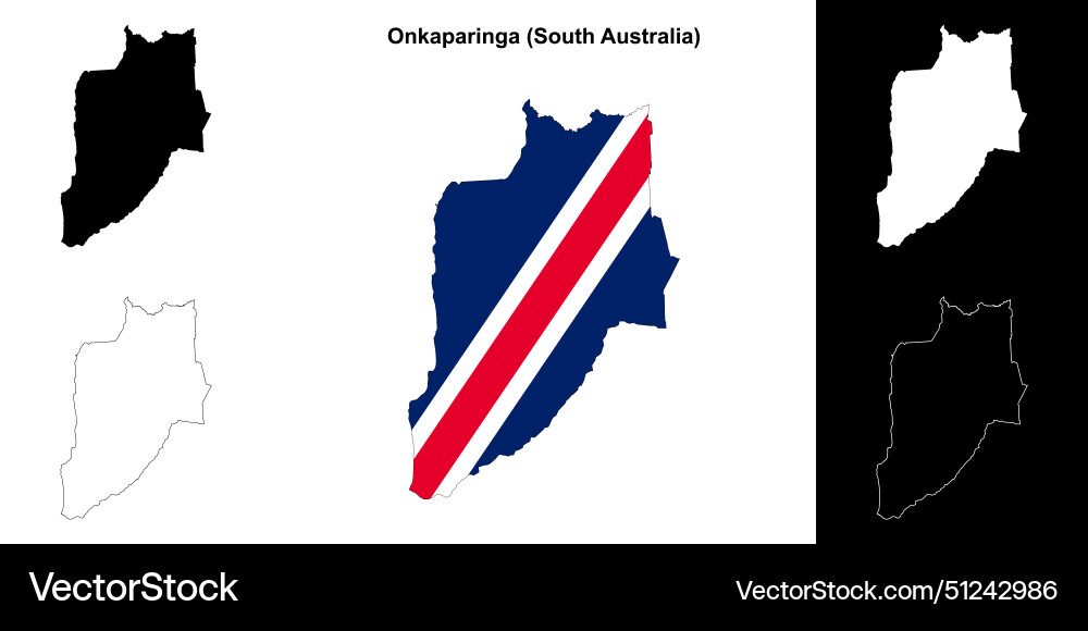 Onkaparinga outline map Royalty Free Vector Image