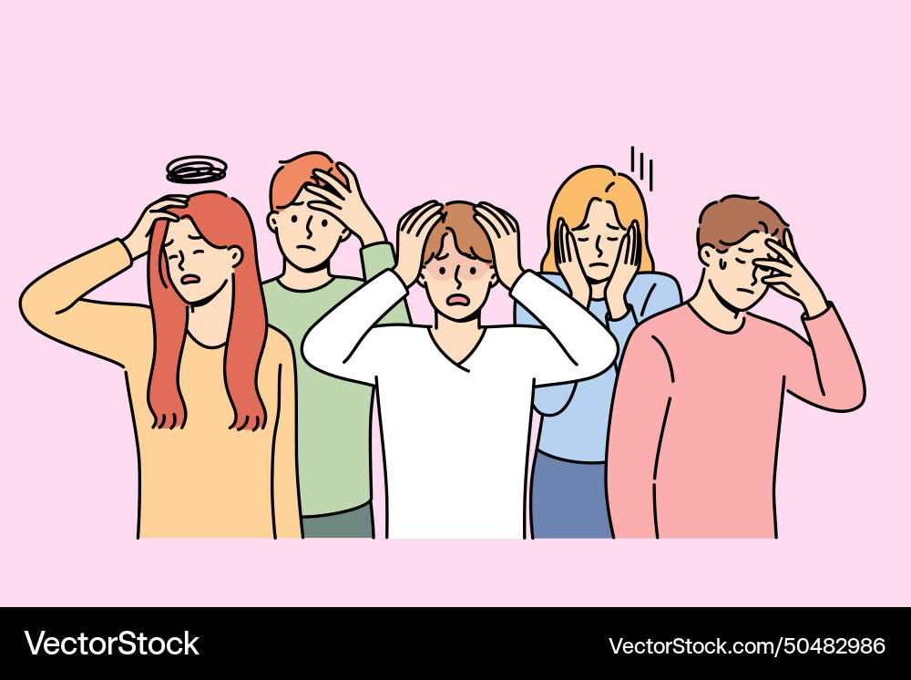 People experiencing panic or discomfort caused Vector Image