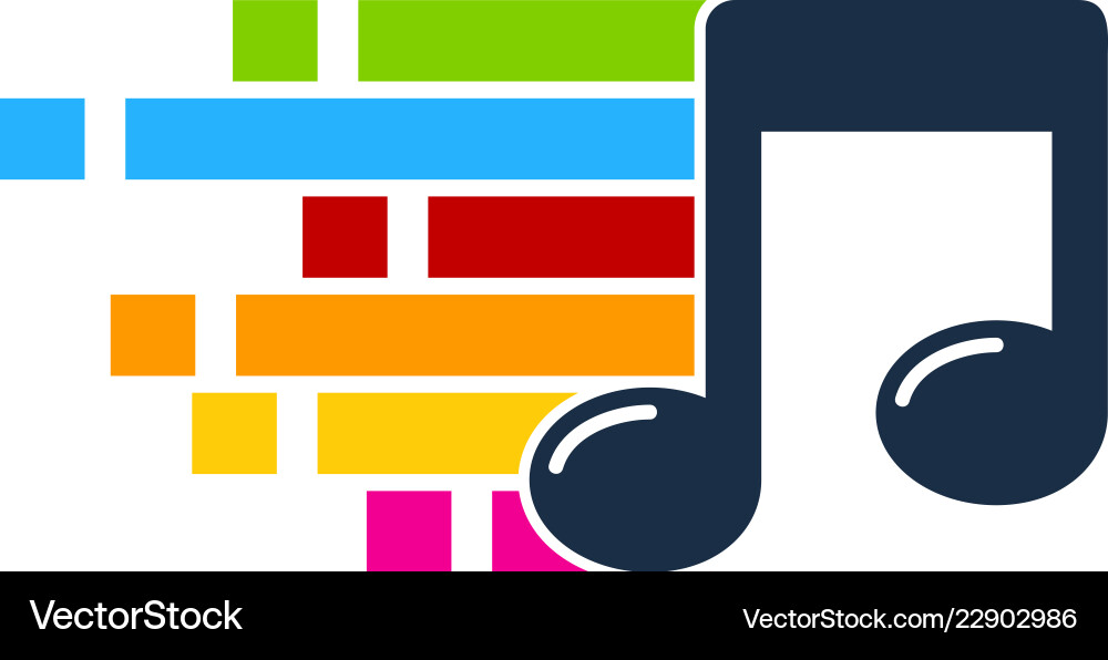 Pixel Music Icon - Retro Style Royalty Free Vector Image