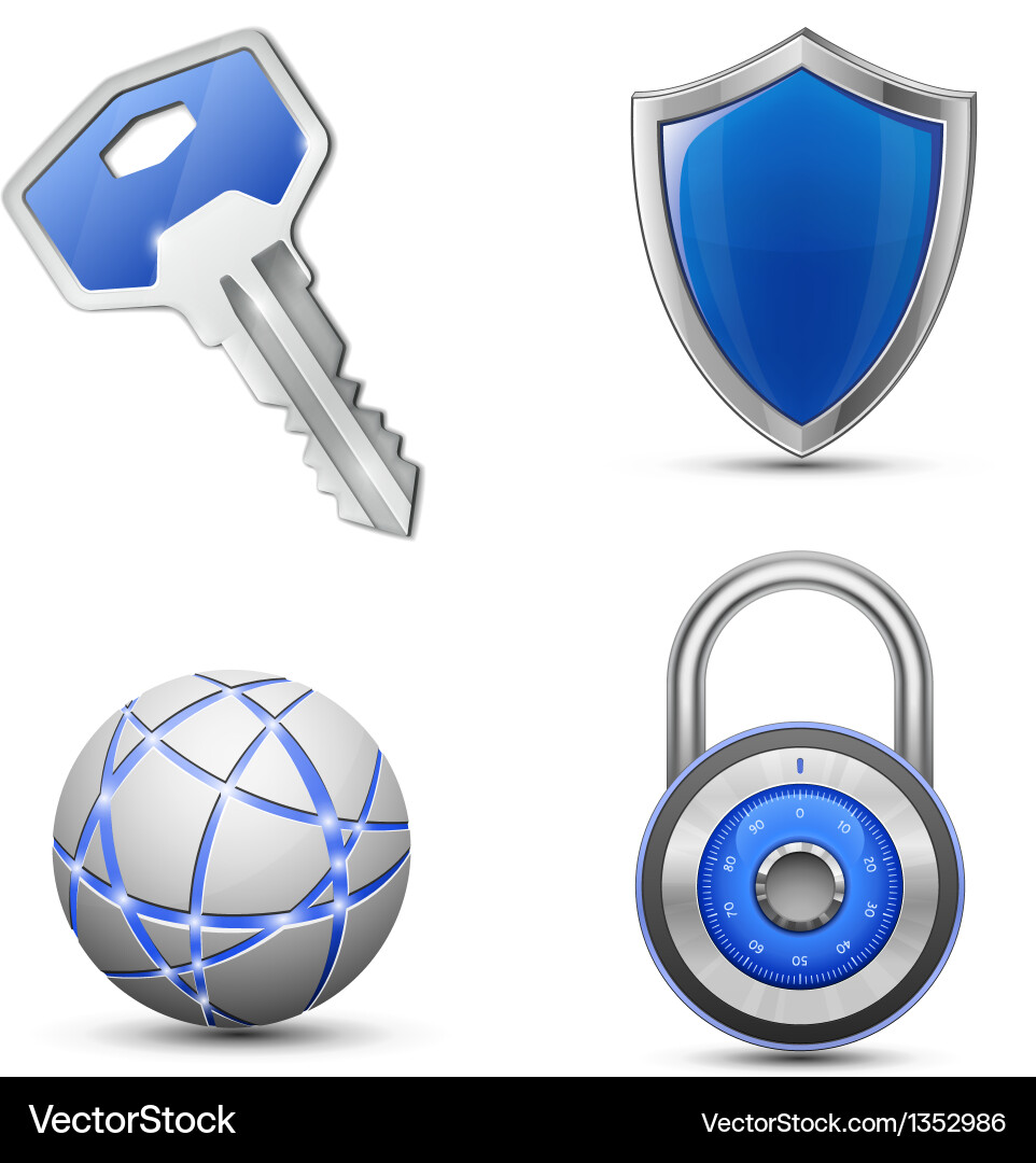 Security and protection symbols Royalty Free Vector Image