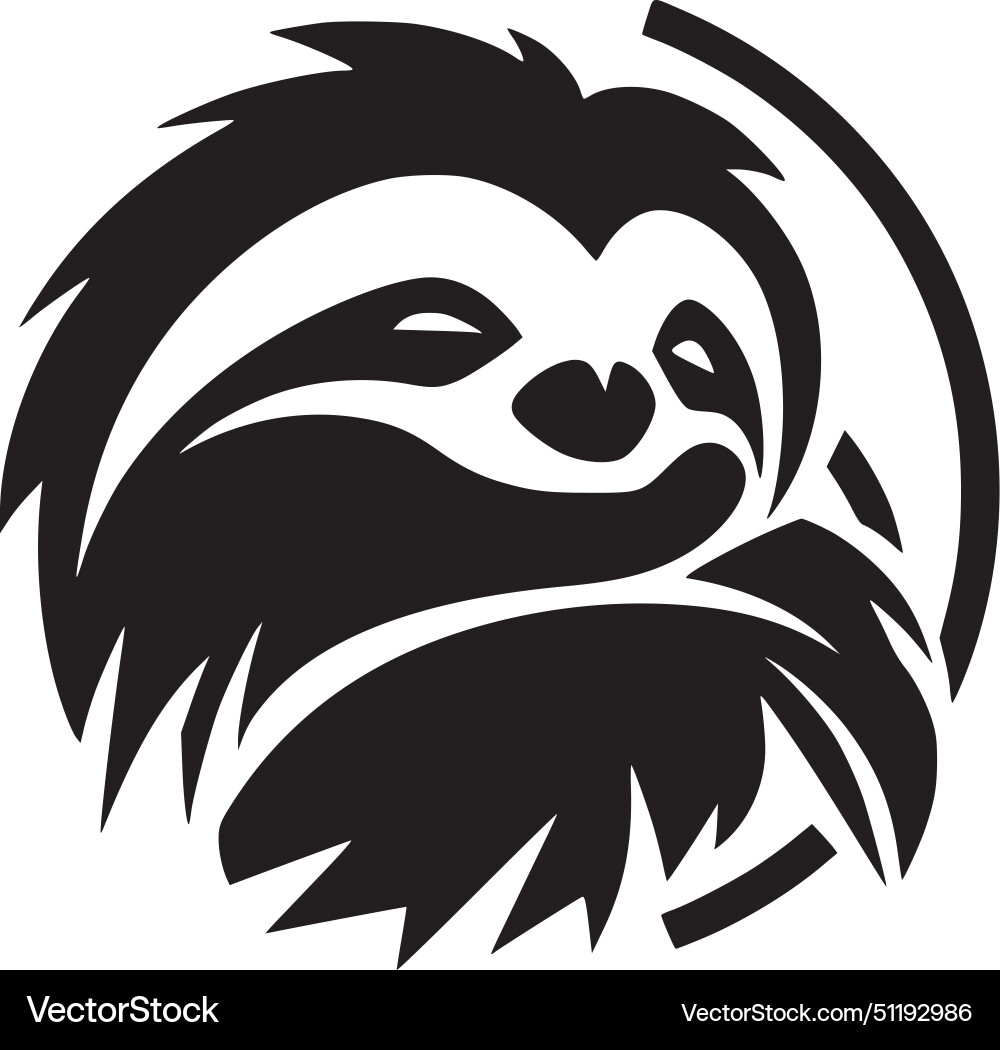 Sloth - minimalist and simple silhouette Vector Image