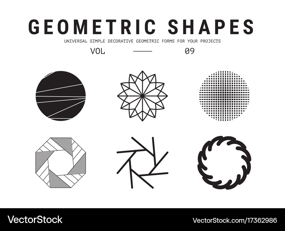 Universal geometric shapes set Royalty Free Vector Image