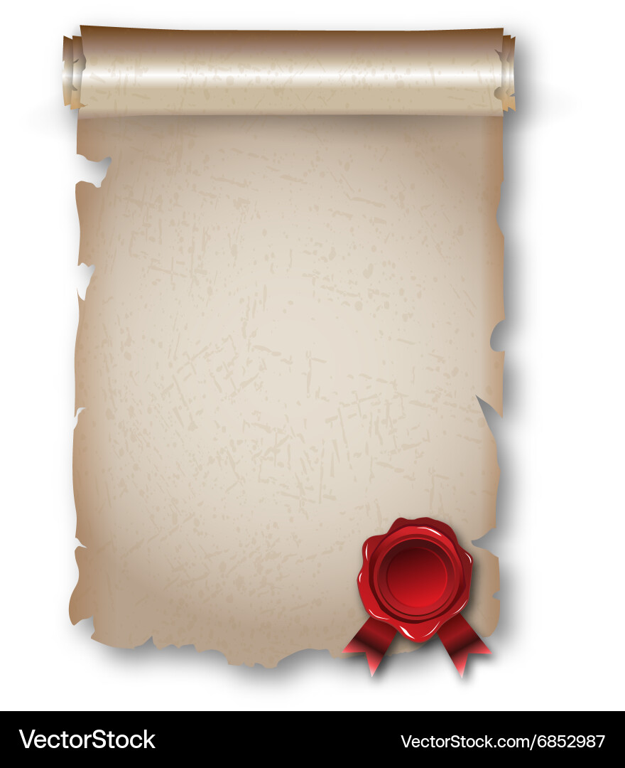 Antique historical paper scroll document Vector Image