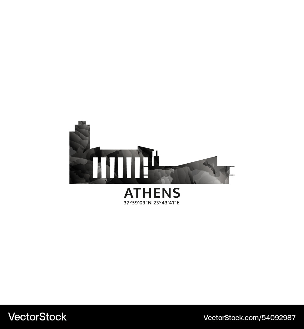 Athens panorama badge skyline logo and icon Vector Image