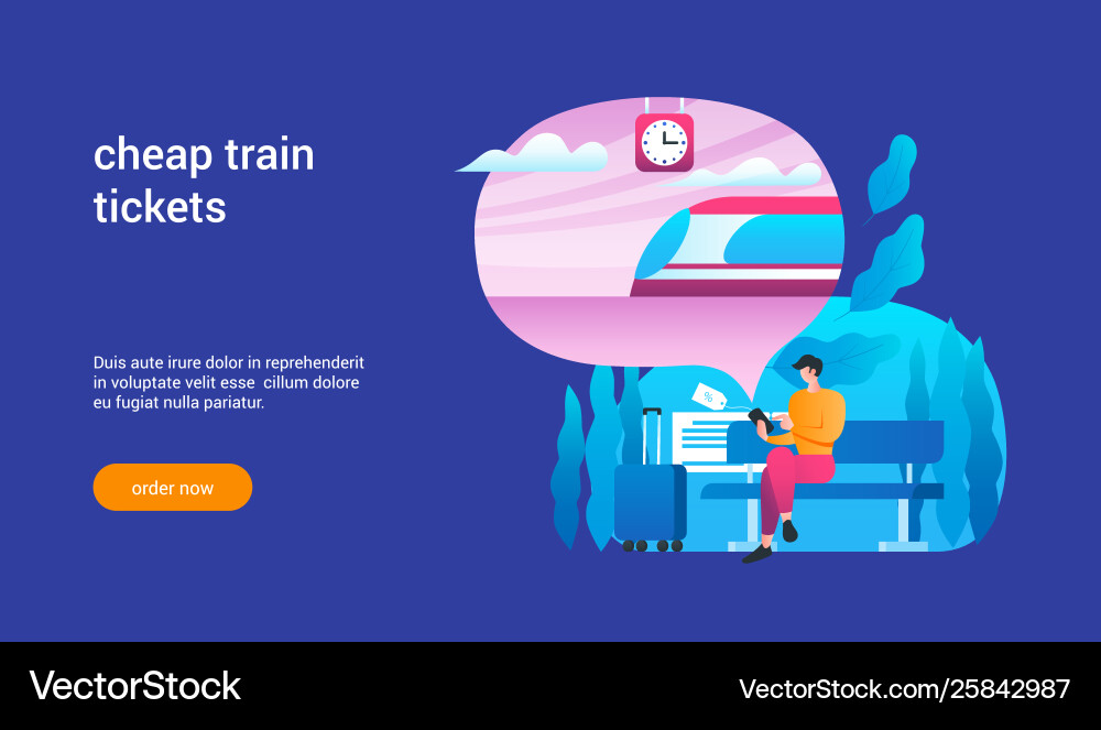 Cheap train tickets concept 02 Royalty Free Vector Image