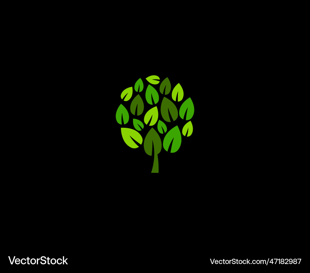 Colorful tree logo template creative park garden Vector Image