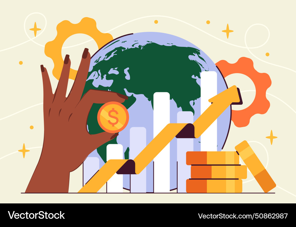 Economy development concept Royalty Free Vector Image