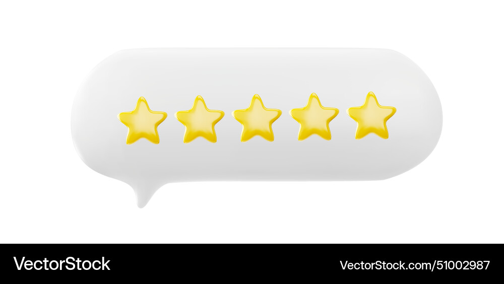 Five star rating positive feedback 3d Royalty Free Vector