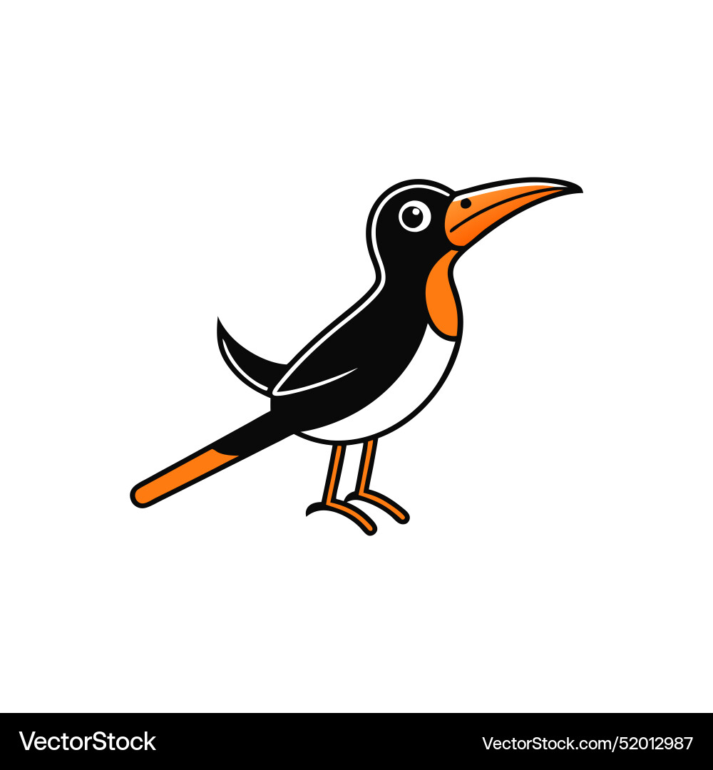 Galapagos mockingbird bird play icon Royalty Free Vector