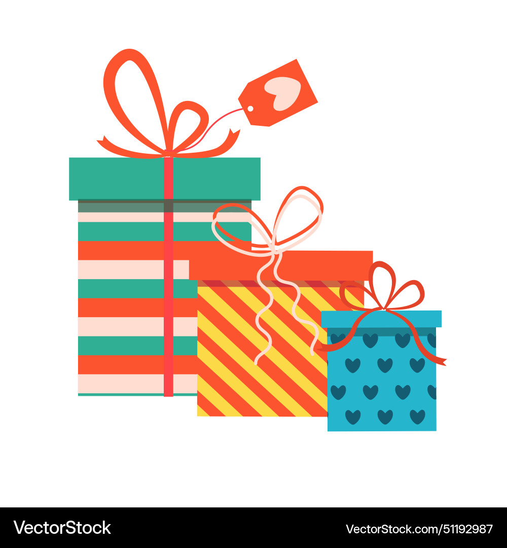 Gifts for holiday on white background Royalty Free Vector