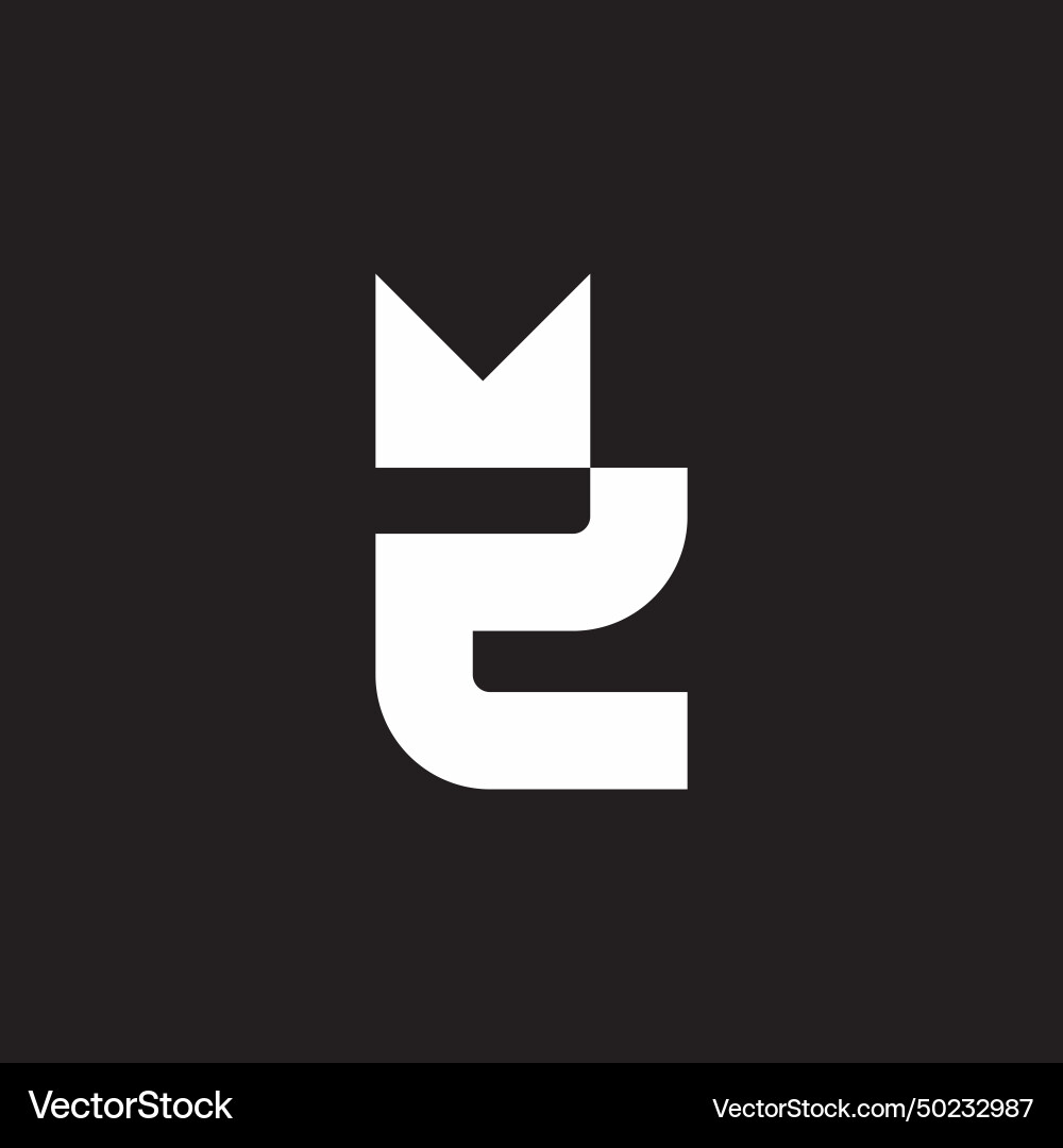 Letter mc simple geometric logo Royalty Free Vector Image