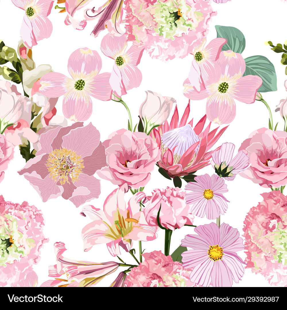 Many kind pink flower Royalty Free Vector Image