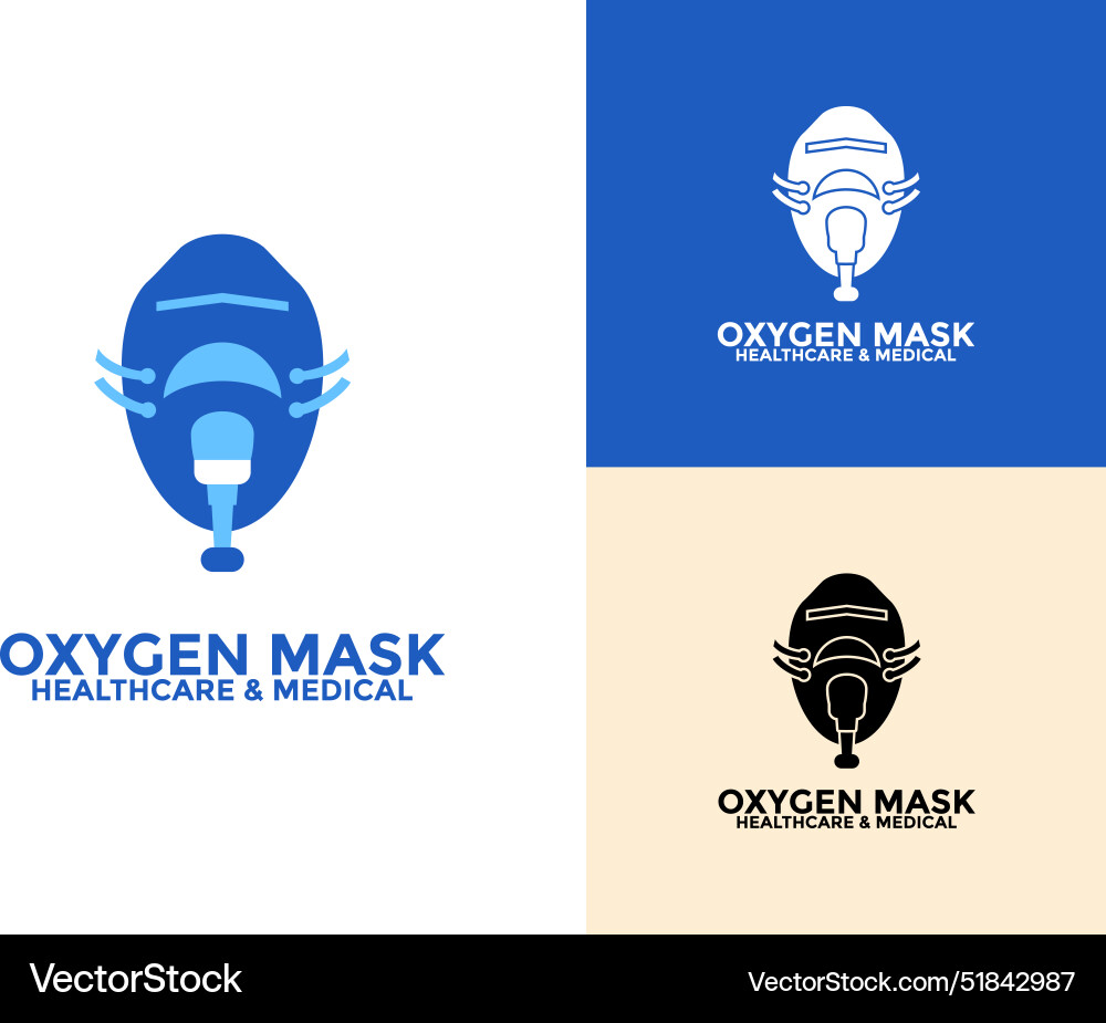Medical oxygen mask logo icon medical oxygen Vector Image