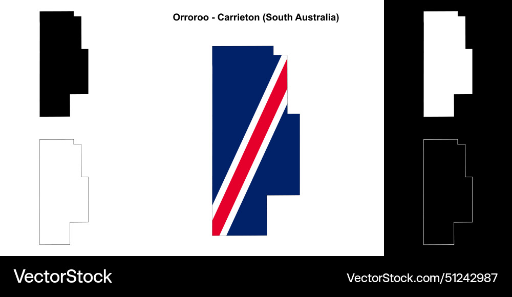 Orroroo - carrieton outline map Royalty Free Vector Image