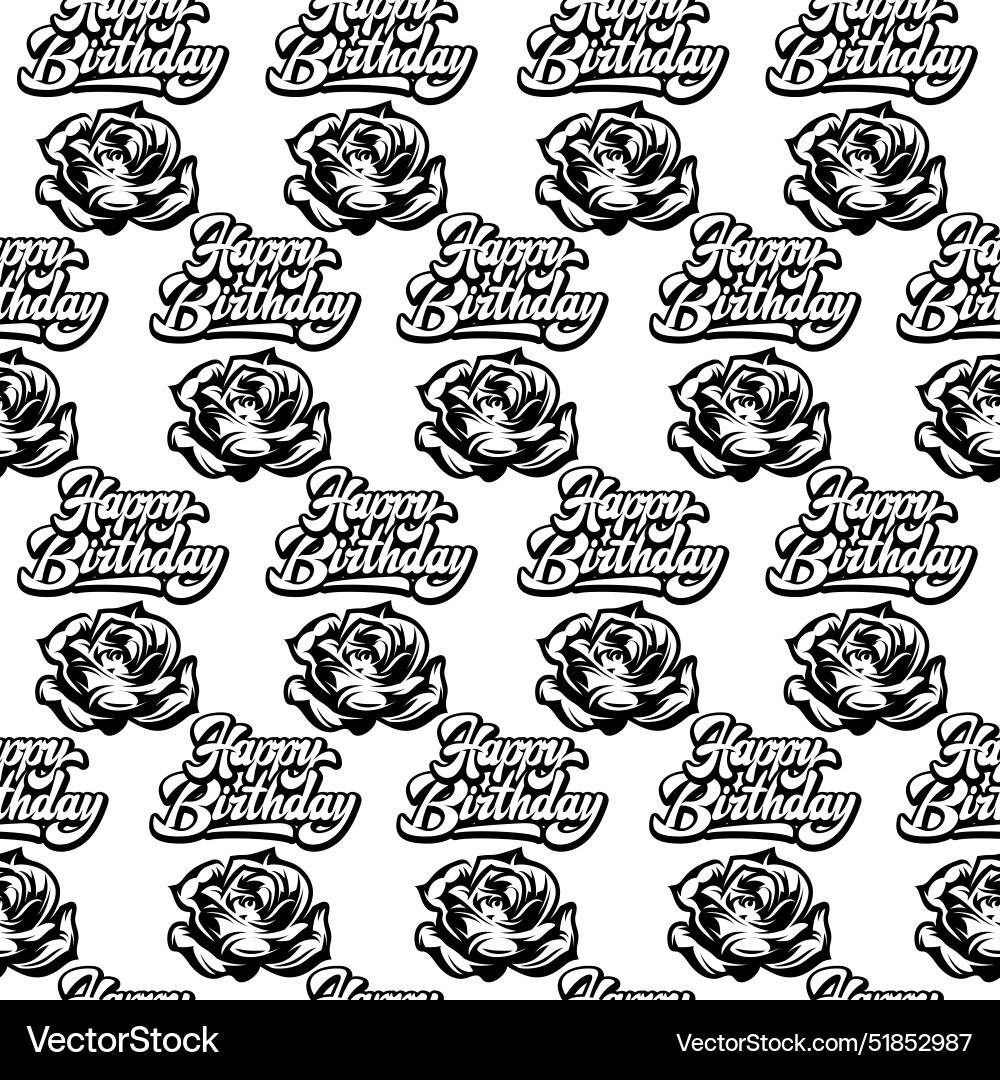 Seamless background with the inscription happy Vector Image