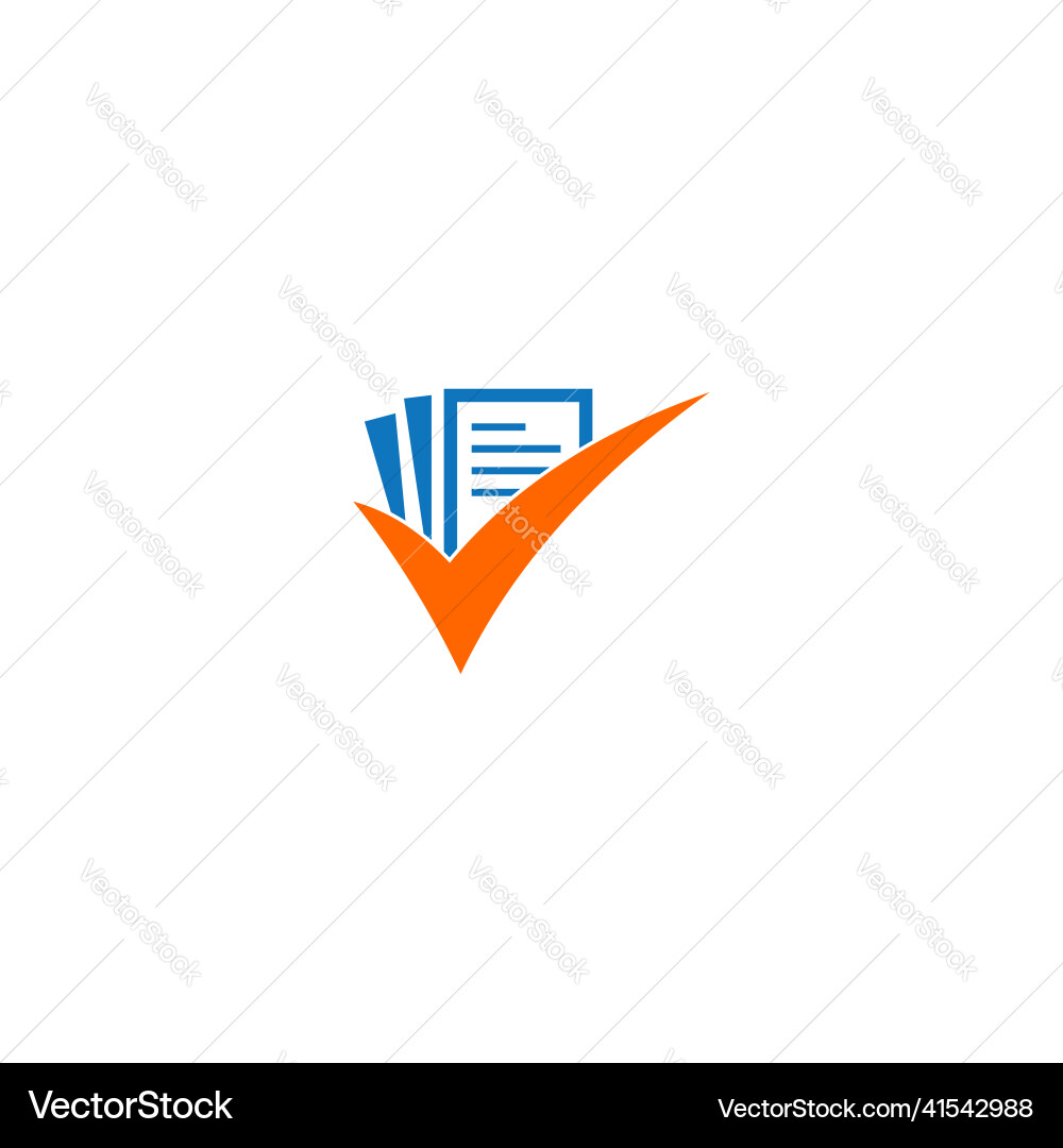 Document approved data logo Royalty Free Vector Image