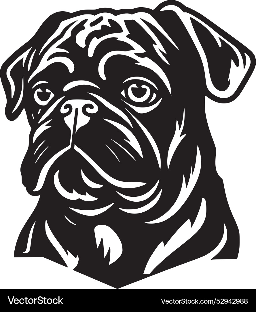 Pug - minimalist and flat logo Royalty Free Vector Image