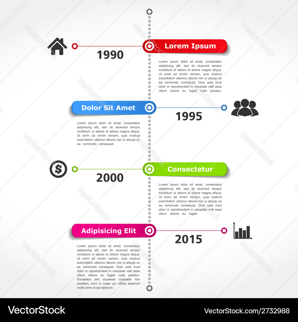Timeline design template Royalty Free Vector Image