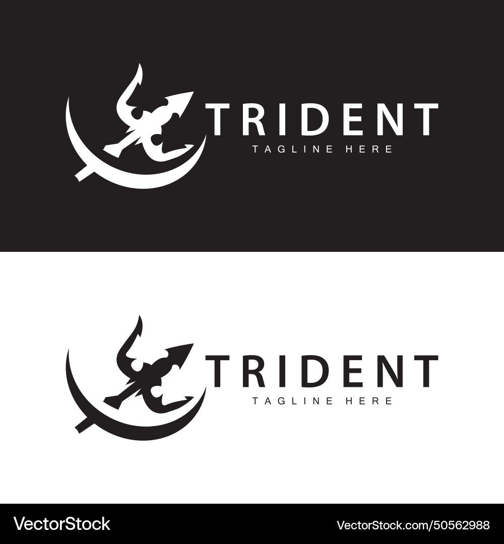 Trident logo design spear weapon sea king Vector Image