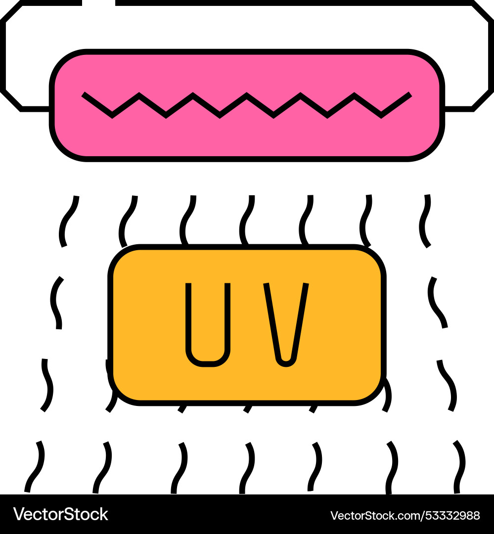 Ultraviolet waves icon color Royalty Free Vector Image