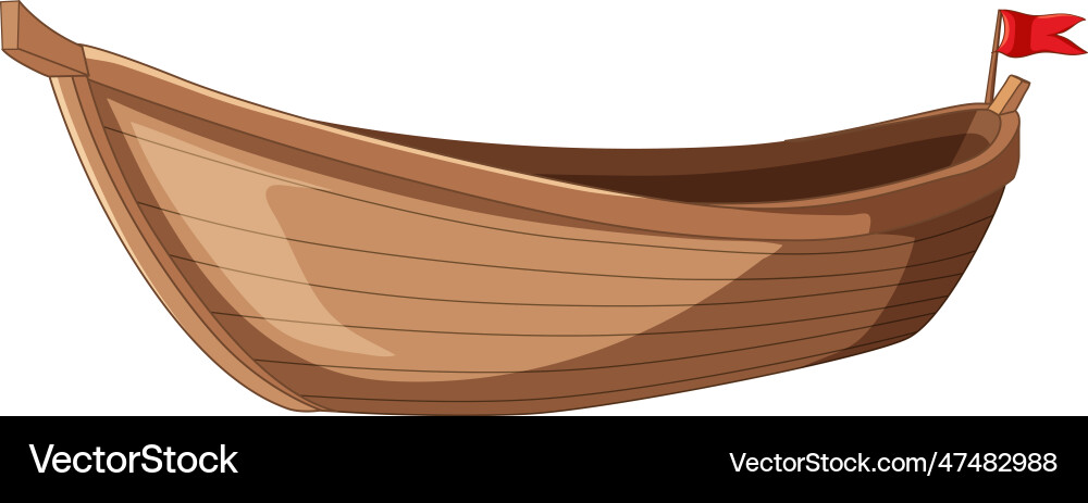 Wooden boat isolated on white background Vector Image