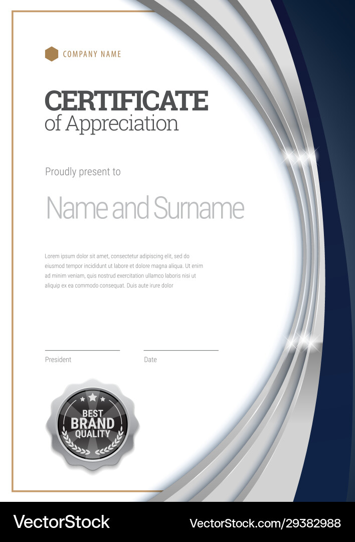 Zertifikat Vorlage Diplom modernes Design Vektorbild