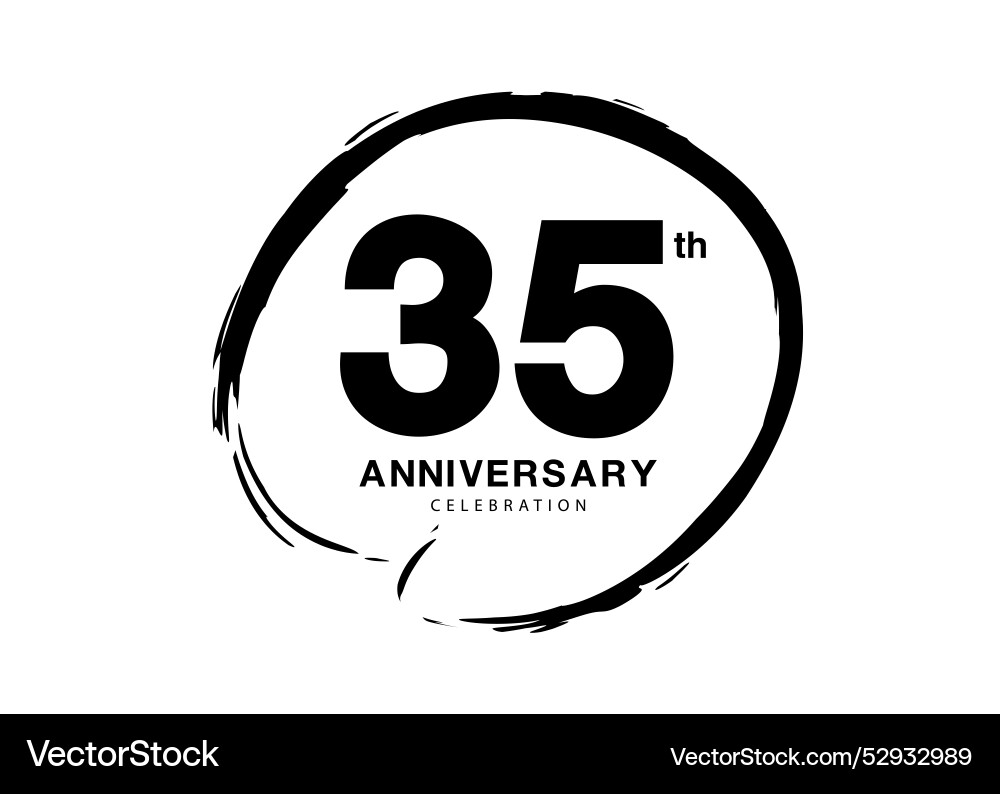 35 years anniversary celebration logo black Vector Image