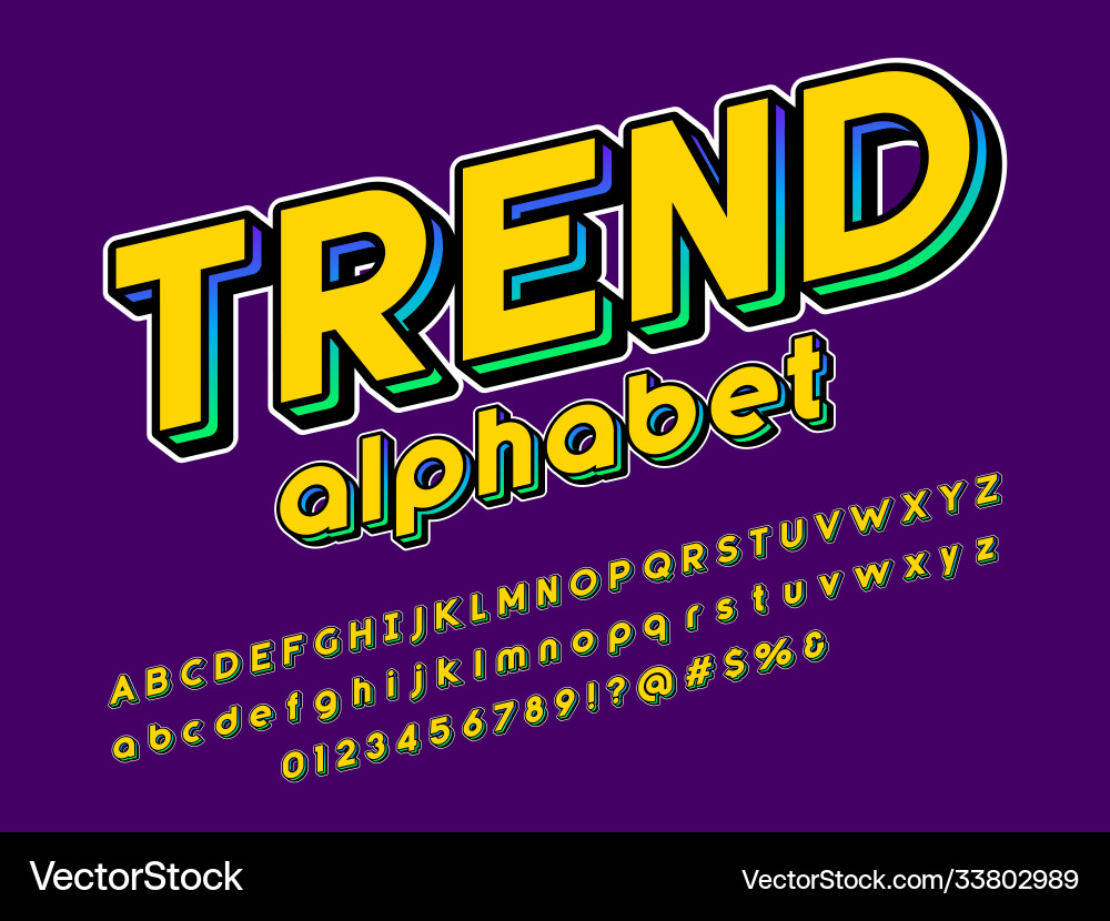 3d bold font Royalty Free Vector Image - VectorStock