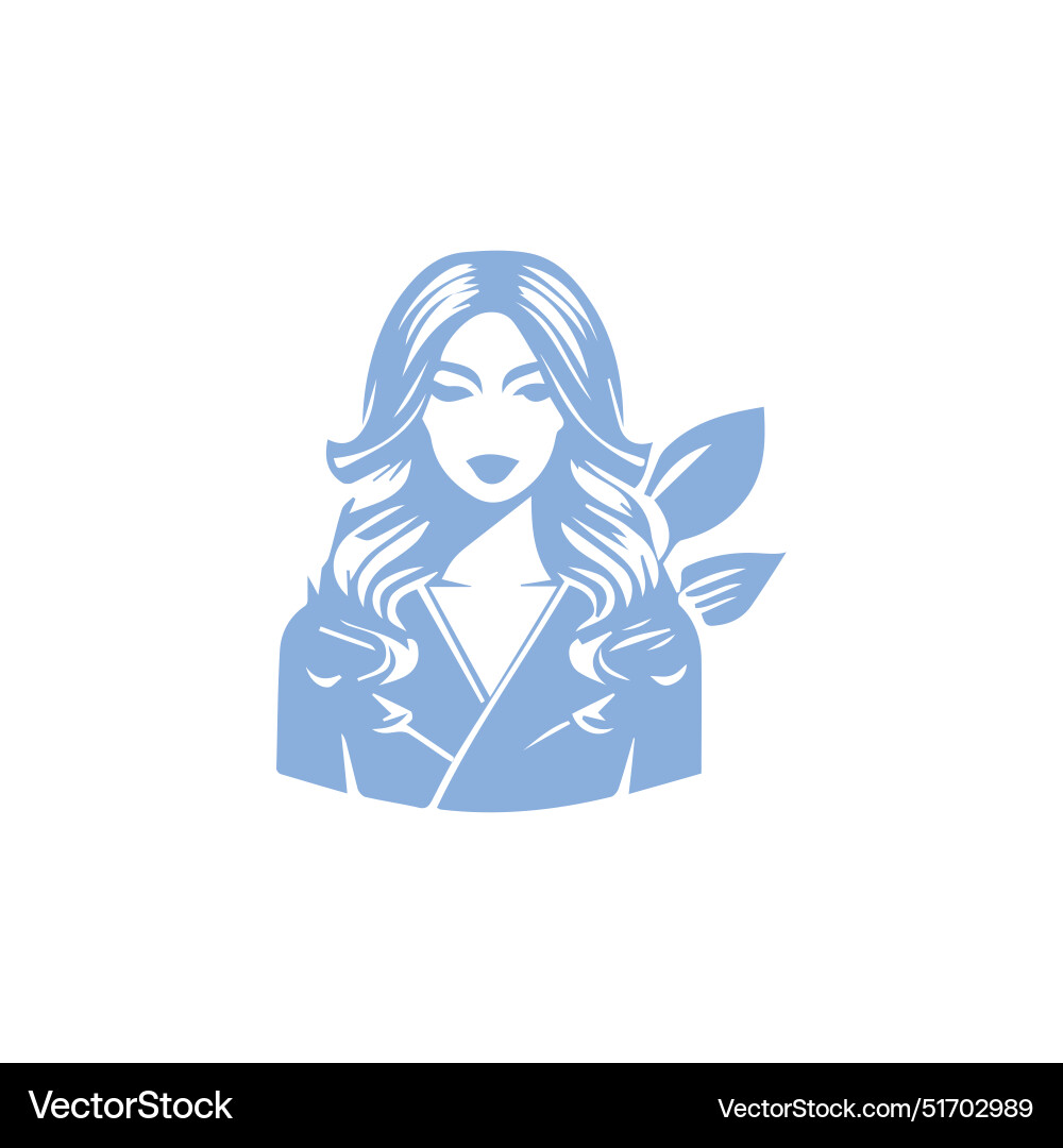 Beautiful girl logo Royalty Free Vector Image - VectorStock