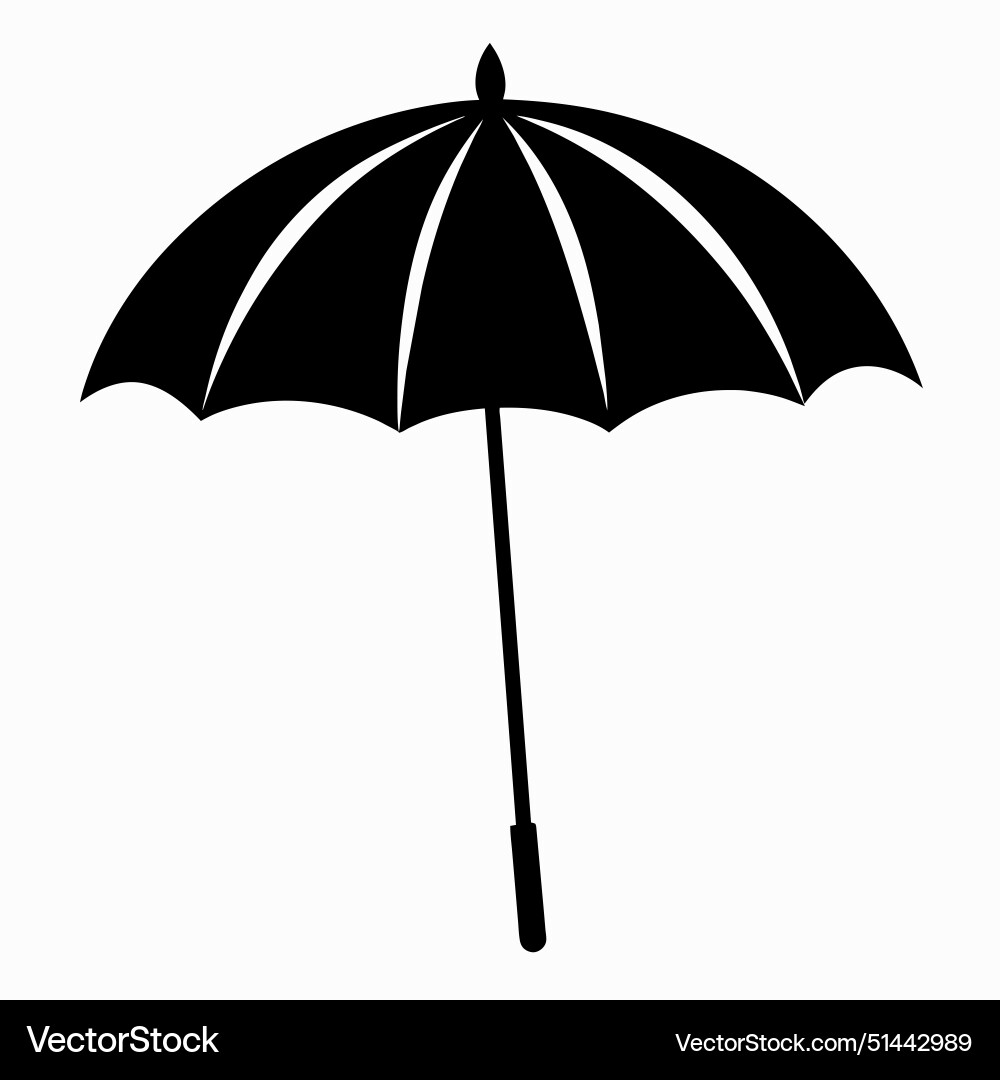 Black umbrella silhouette isolated on white Vector Image