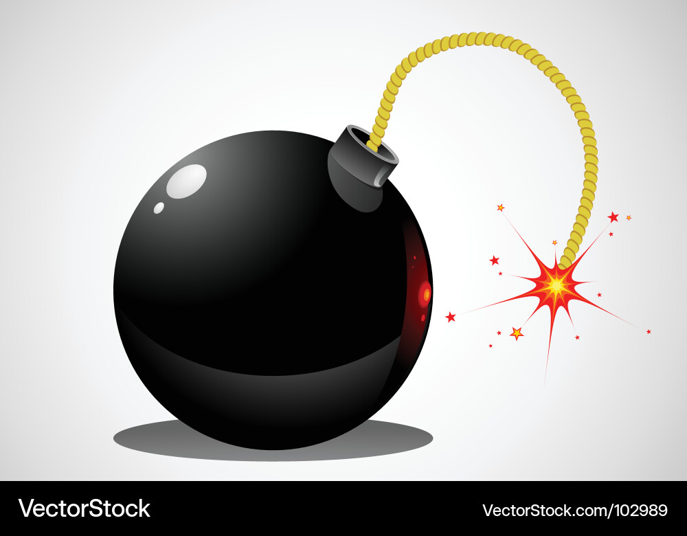 Cartoon Bomb with Spark Royalty Free Vector Image