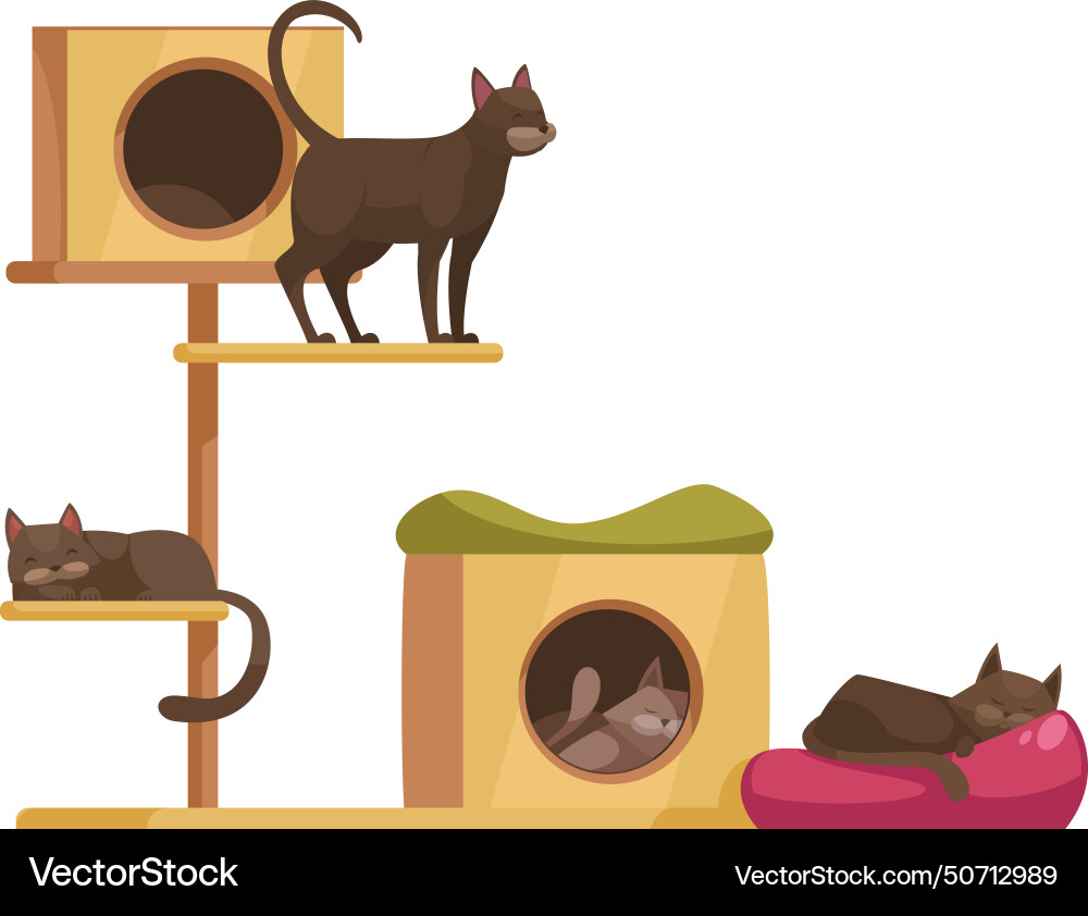 Cat tree icon Royalty Free Vector Image - VectorStock