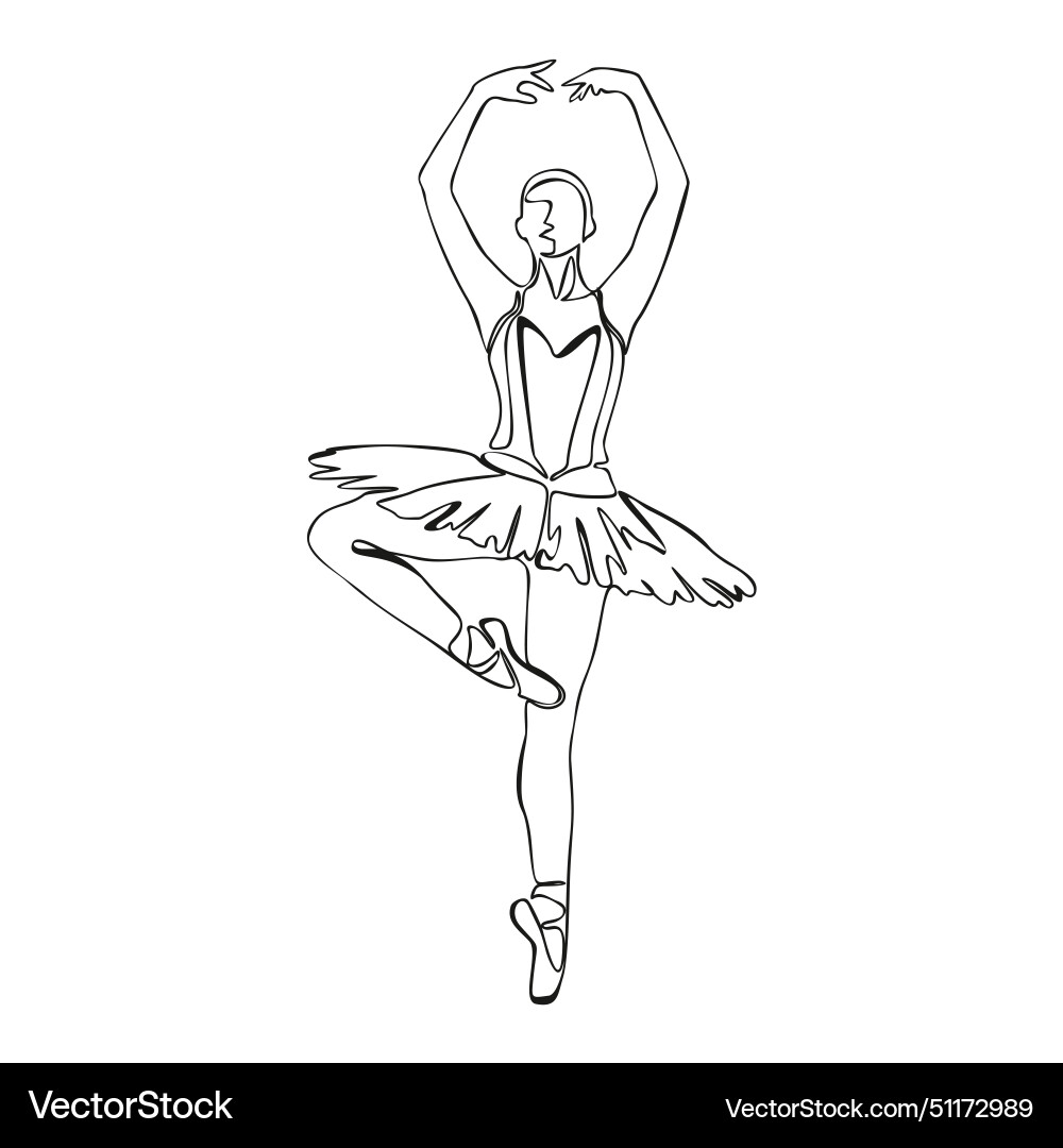 Continuous line art drawing ballet dancer Vector Image