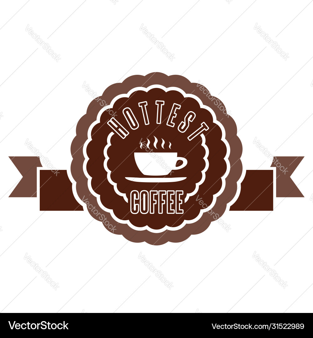 Cup hot coffee logo Royalty Free Vector Image - VectorStock