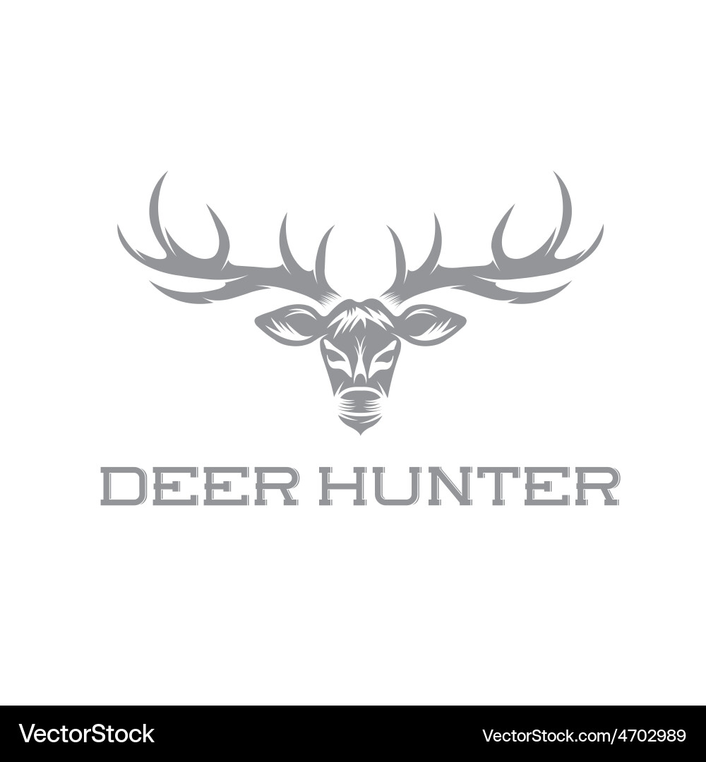 Deer hunter design template Royalty Free Vector Image