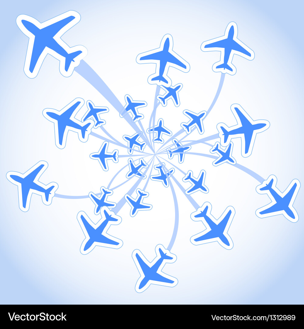 Flying airplanes Royalty Free Vector Image - VectorStock