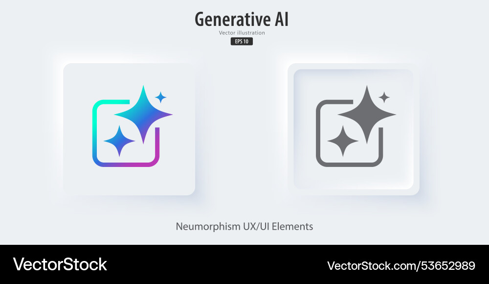 Generate ai icon a set of 3d buttons active and Vector Image