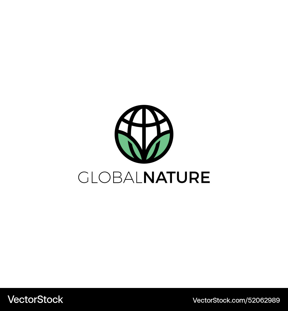 Global nature logo design save earth Royalty Free Vector