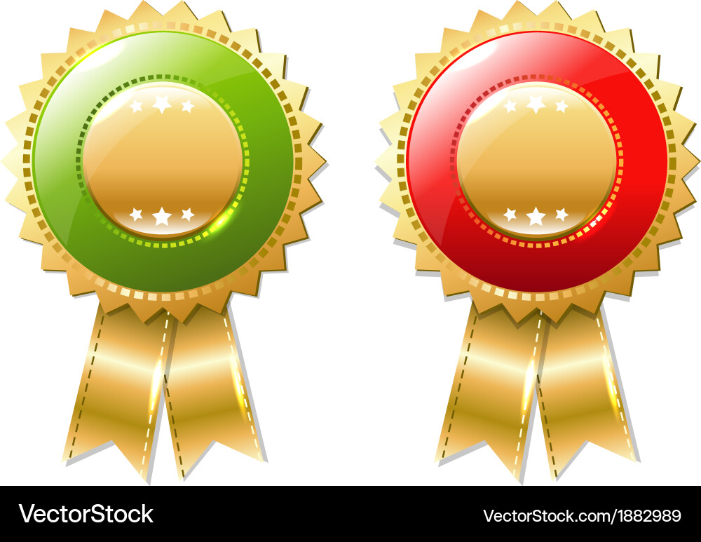 Gold badges set Royalty Free Vector Image - VectorStock