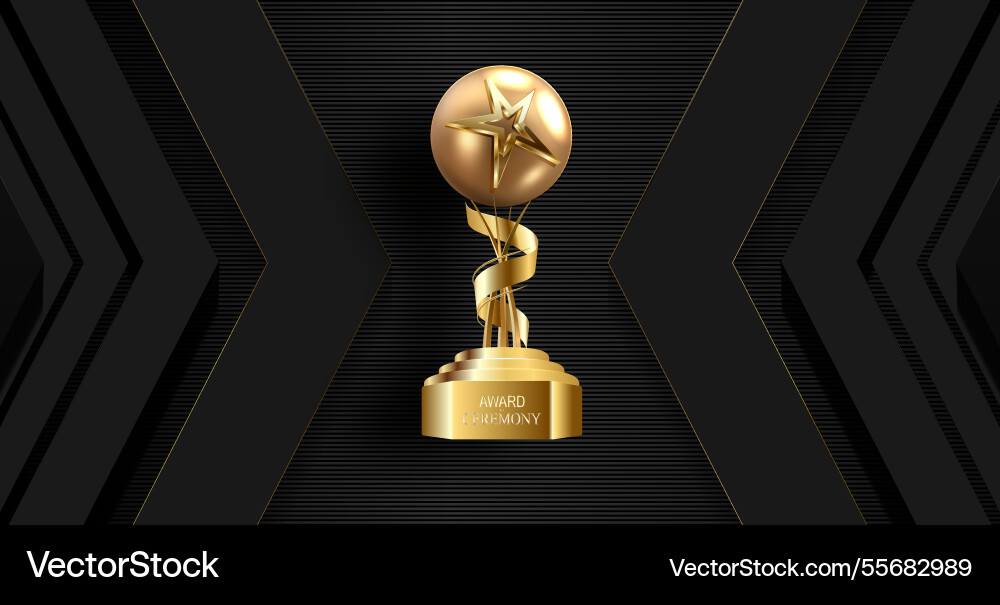 Golden star trophy with light effects Royalty Free Vector